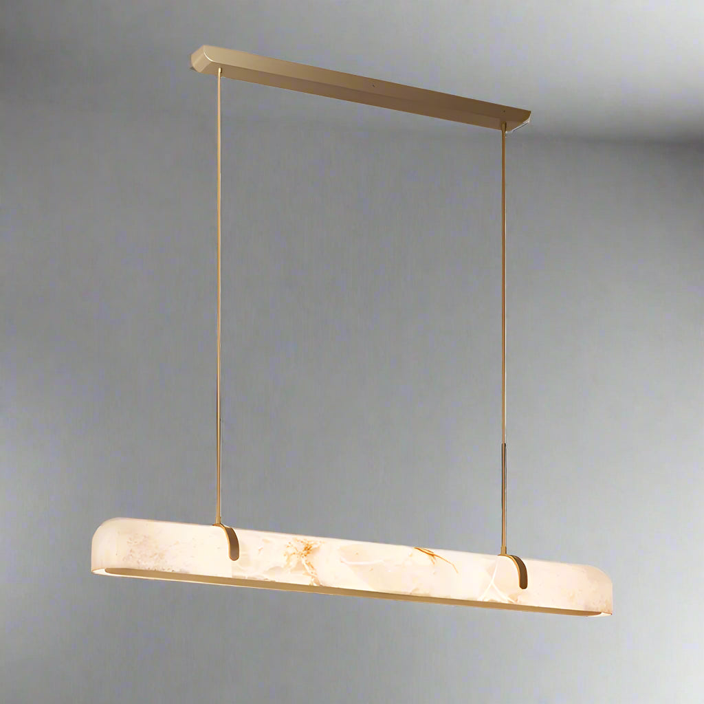 marble & copper linear pendant - Elegant Modern Lighting – Morsale