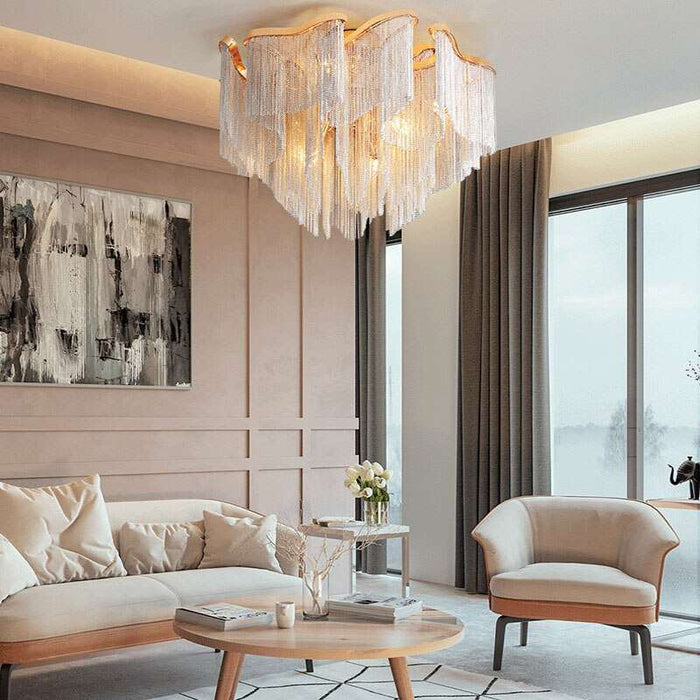 Cadena Chain Tassel Ceiling Chandelier