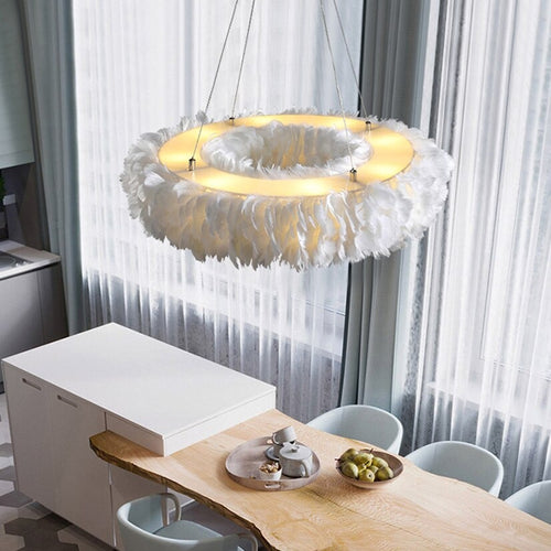 Natural Goose FeatherCeiling Light