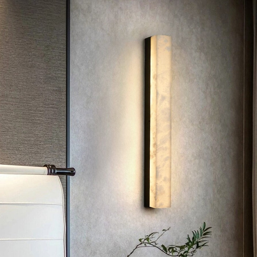 Linea Vertical Marble Wall Sconce | LED Natural Stone Lighting – Morsale