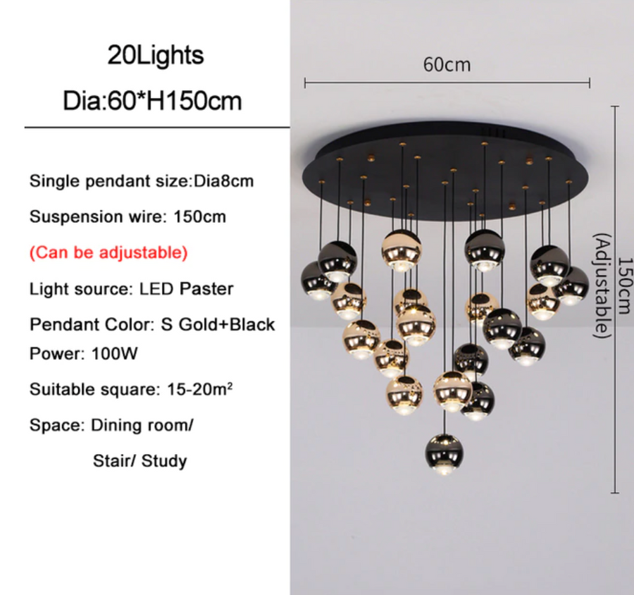 Multi Pendant Modern Duplex Chandelier